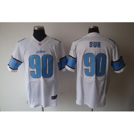 [Elite] Ndamukong Suh Football Jersey -Detroit #90 Jersey(White) 40/M