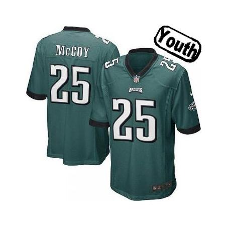 [Sewn-on,Youth]LeSean McCoy Philadelphia Youth Football Jersey(Green) Small